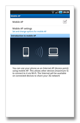 Information Technologies: Samsung Galaxy Tab as Wireless Access Point